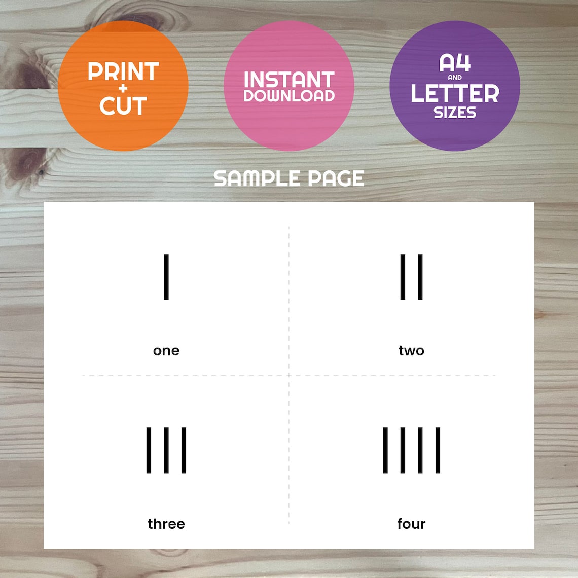 Tally Marks Numbers 1 to 20 Flash Cards Printable - Etsy