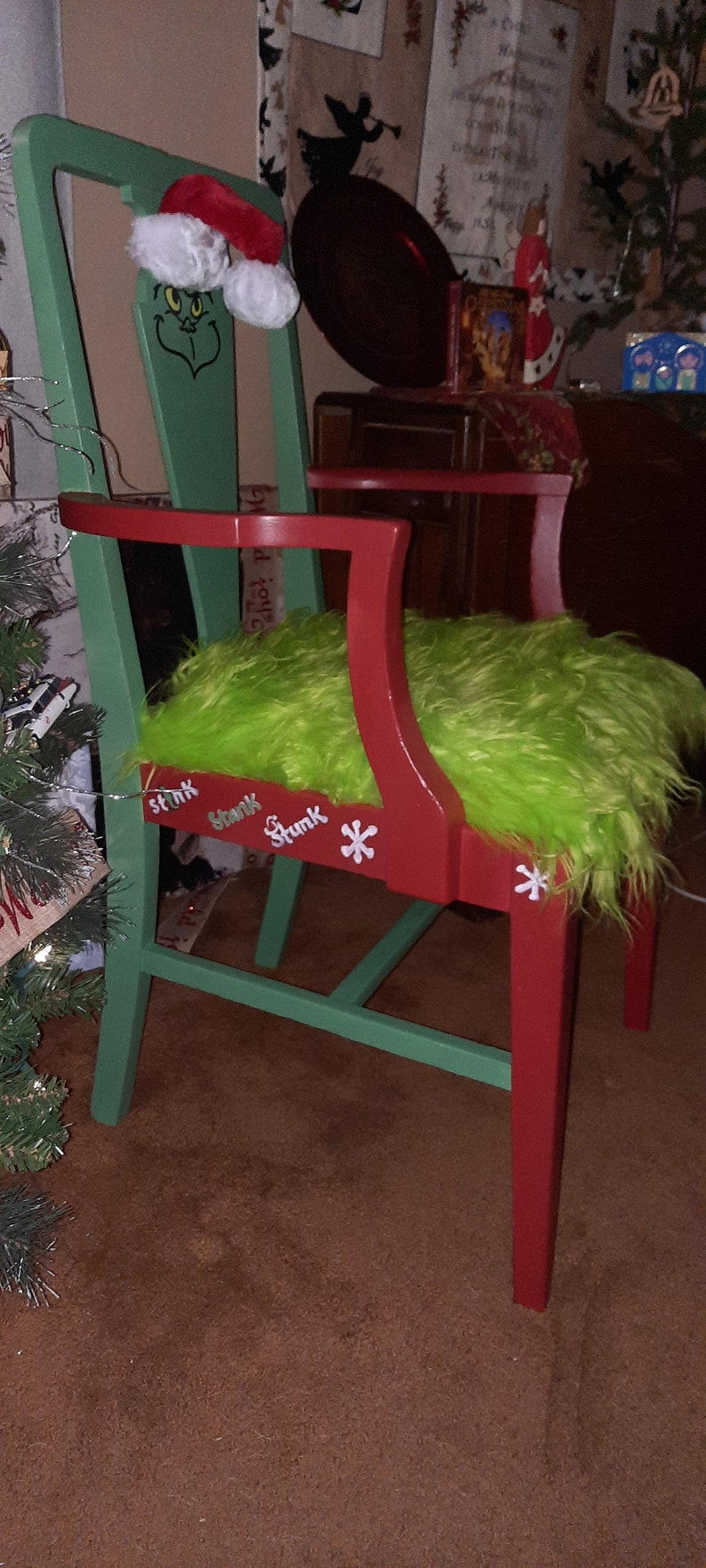 Grinch Christmas Chair - Etsy
