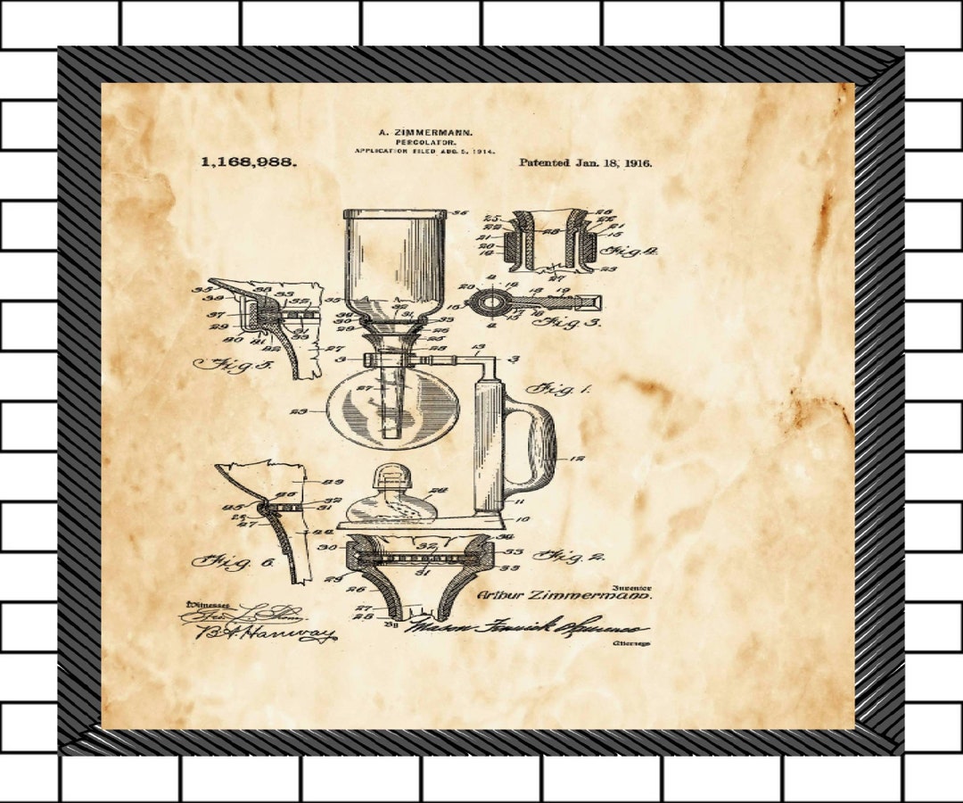 Arthur Zimmermann Percolator Patented Jan 18 1916 - Coffee Percolator ...