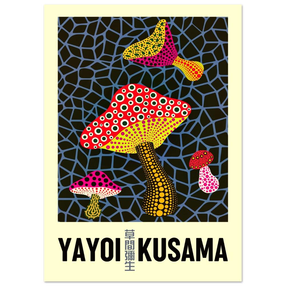 Yayoi Kusama Mushroom Art Print – Semi-glossy Finish – Available in ...