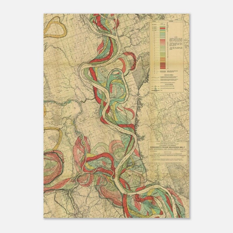 Harold Fisk Map - Etsy