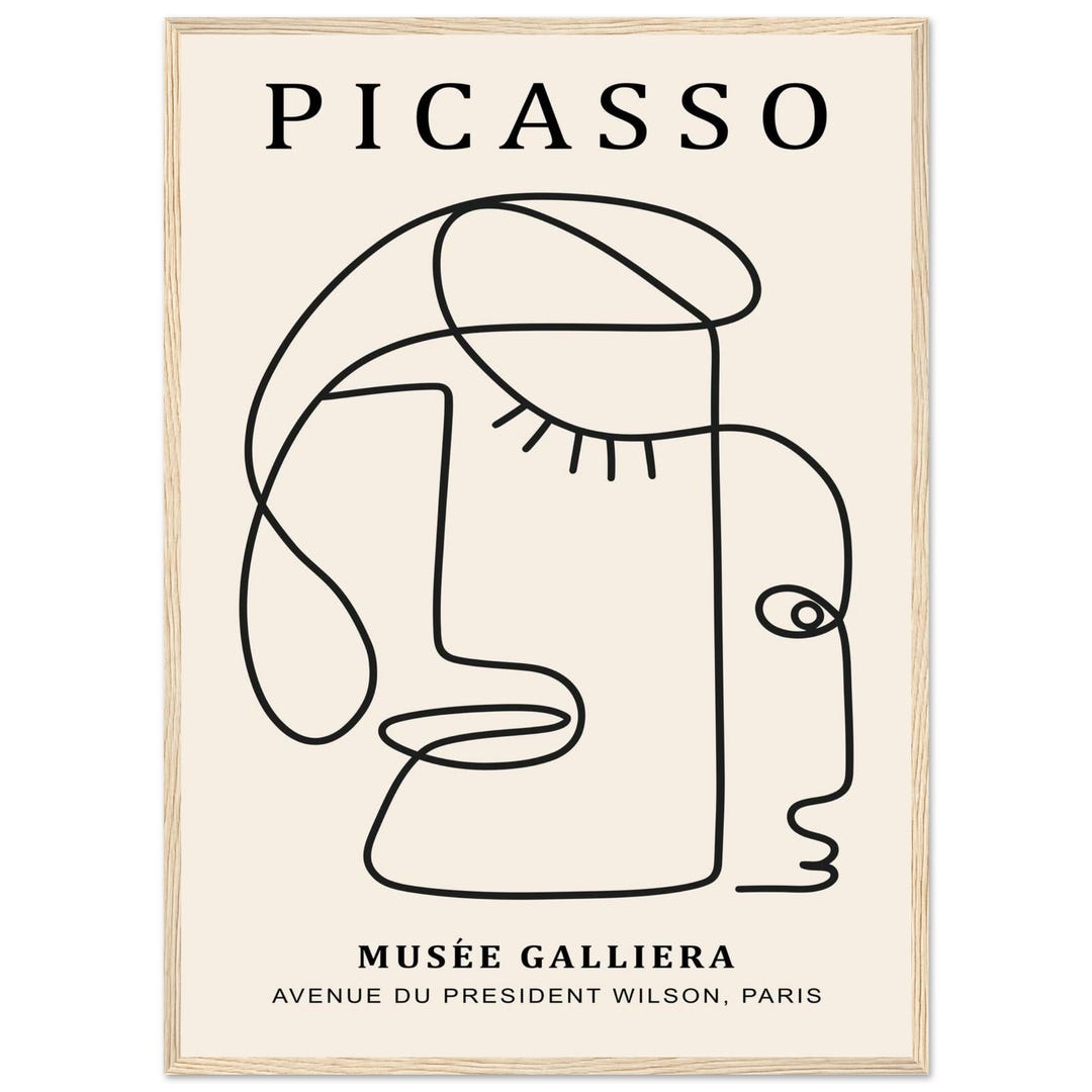 Picasso Abstract Face Poster | Framed Line Art | Musée Galliera ...