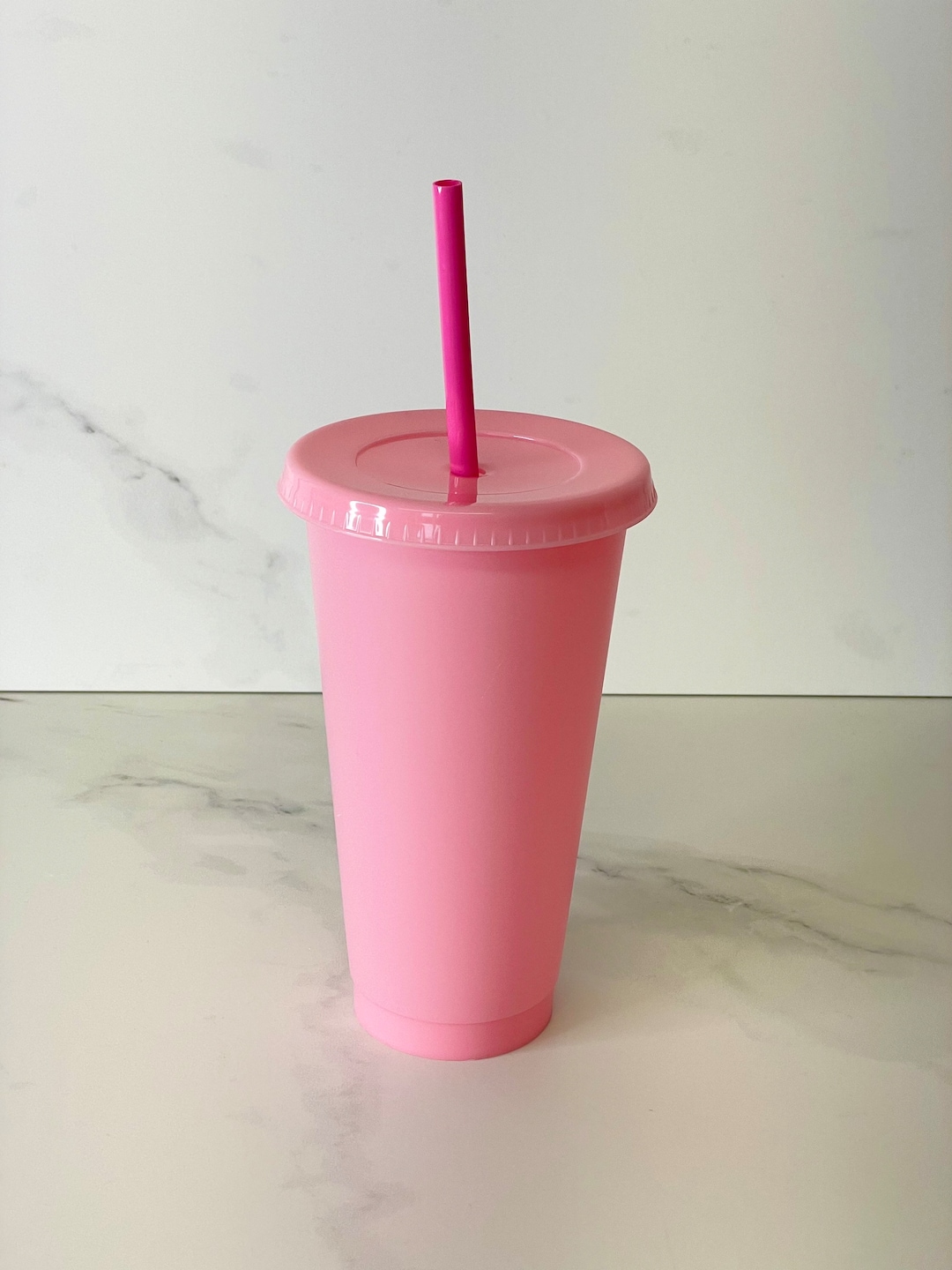 1 X 24oz Pink Starbucks Style Cold Reusable Cups - Etsy