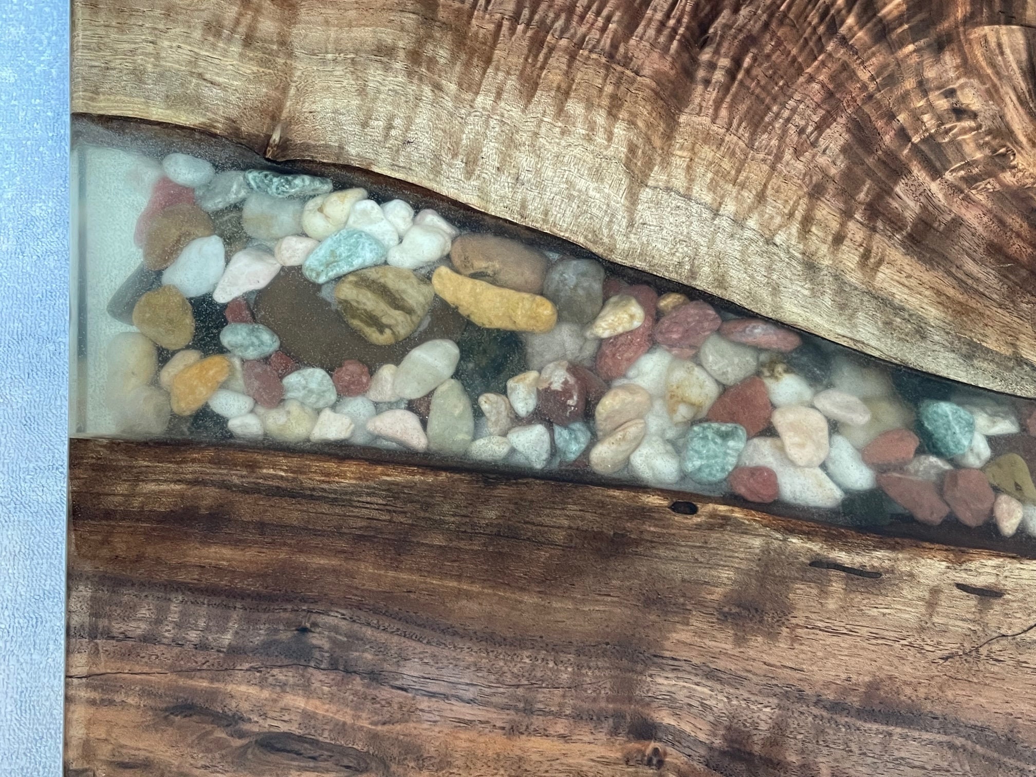River Table Walnut Coffee Table With Epoxy Resin River Rock - Etsy