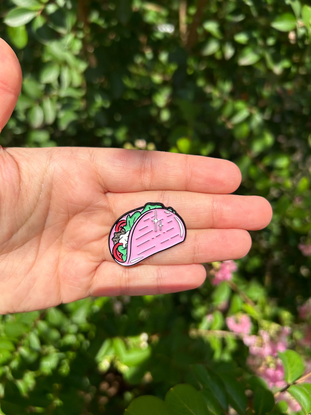 Large Pink Sparkle Taco Kawaii Pin - Etsy