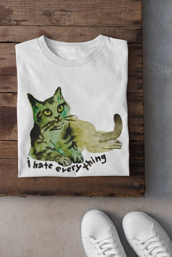 Grumpy Cat Unisex T-shirt Funny Cat Shirt Watercolor Cat - Etsy