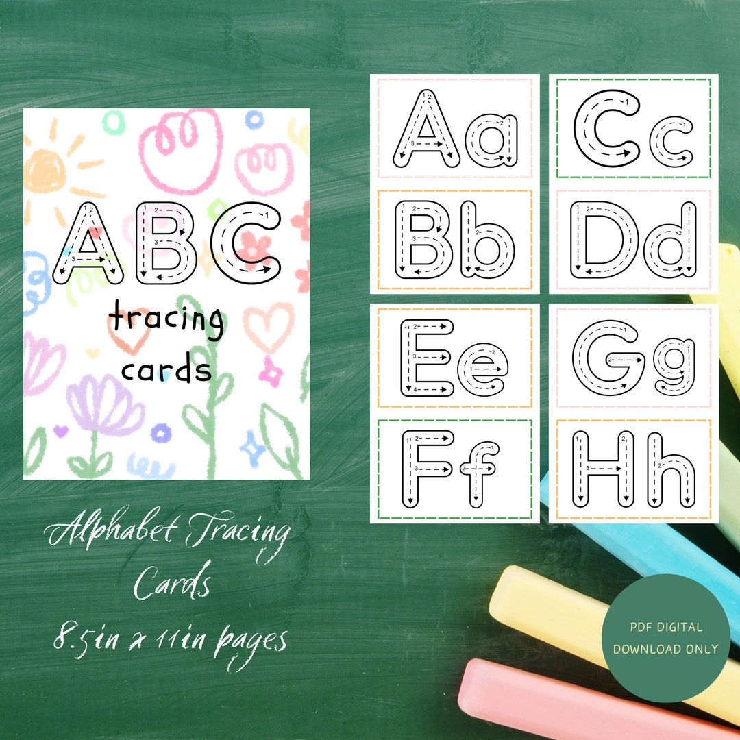 Alphabet Tracing Flashcards for Preschool Teachers Home School Practice ...