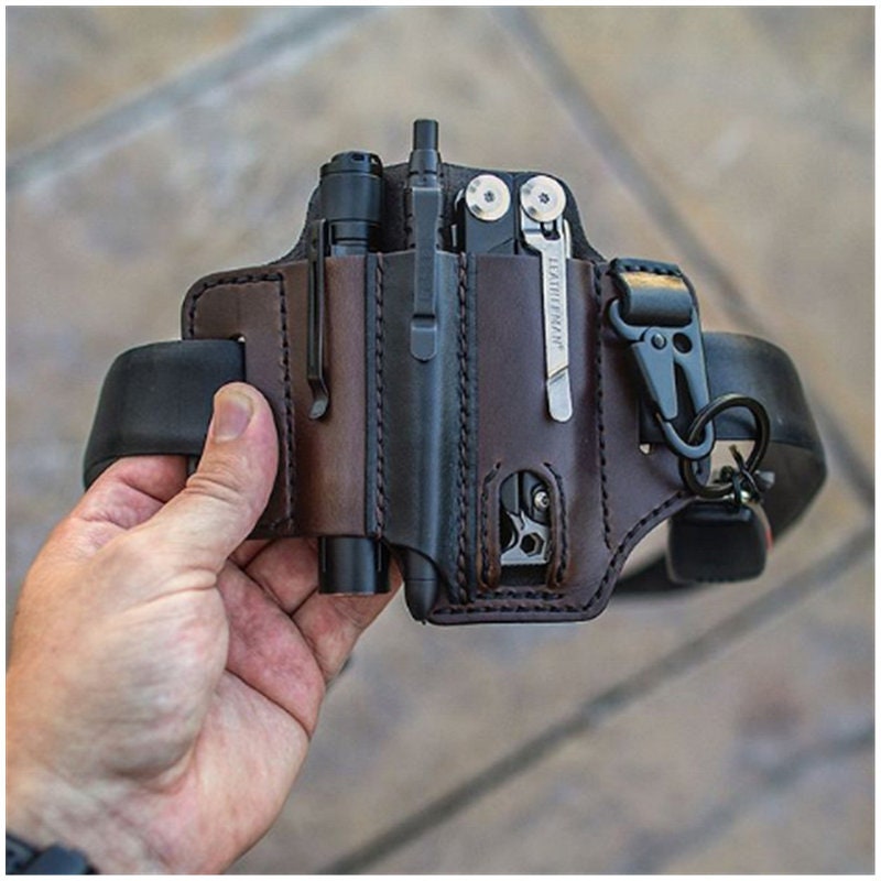Genuine Leather EDC Multi-tool Carrier Sheath With Key Chain Loop - Etsy