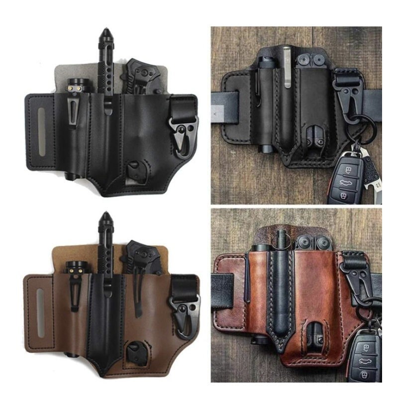 Genuine Leather EDC Multi-tool Carrier Sheath With Key Chain Loop - Etsy