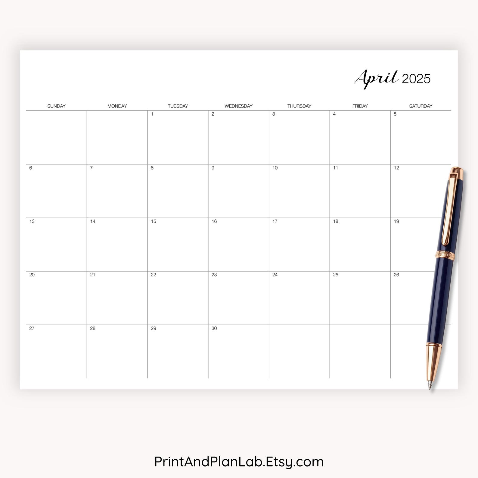 2025-2026 Monthly Calendar Printable: Editable Fields, Sunday/monday ...