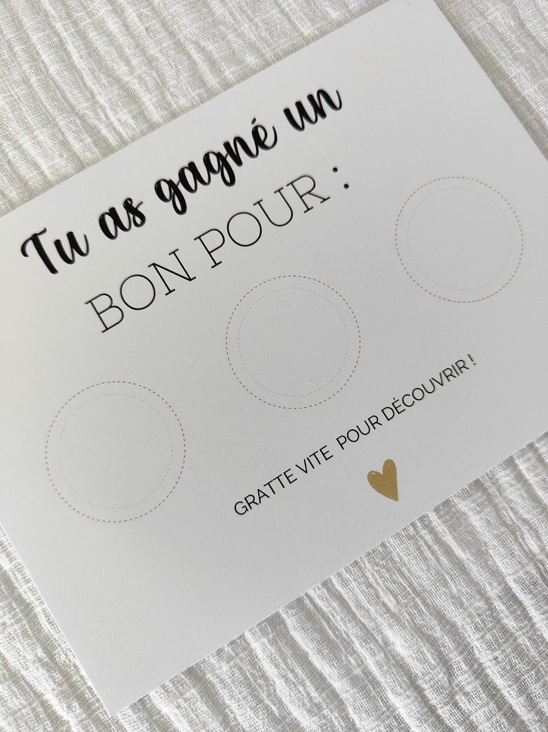 Bon cadeau personnalisable carte à gratter Bon pour - Etsy France