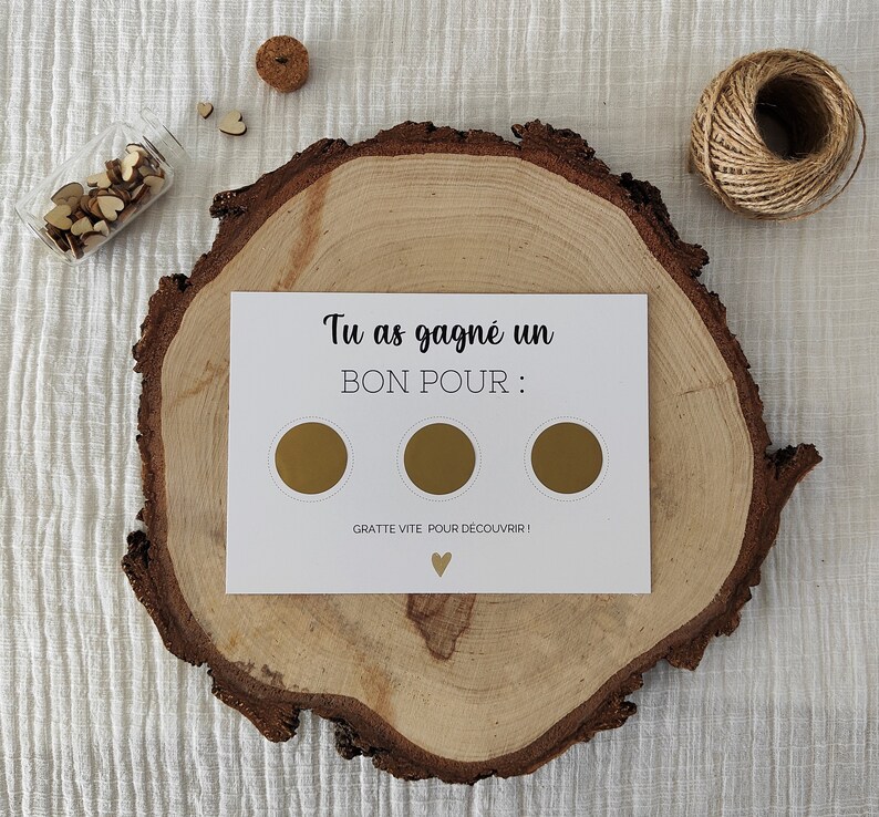 Bon cadeau personnalisable carte à gratter Bon pour - Etsy France
