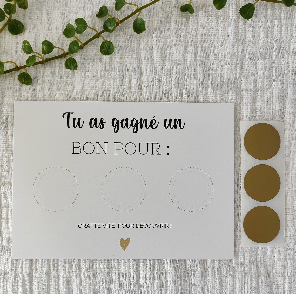 Bon cadeau personnalisable carte à gratter Bon pour - Etsy France