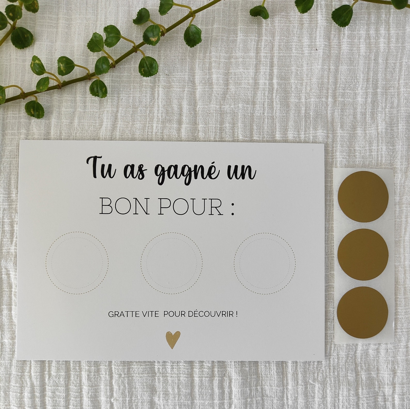 Bon cadeau personnalisable carte à gratter Bon pour - Etsy France