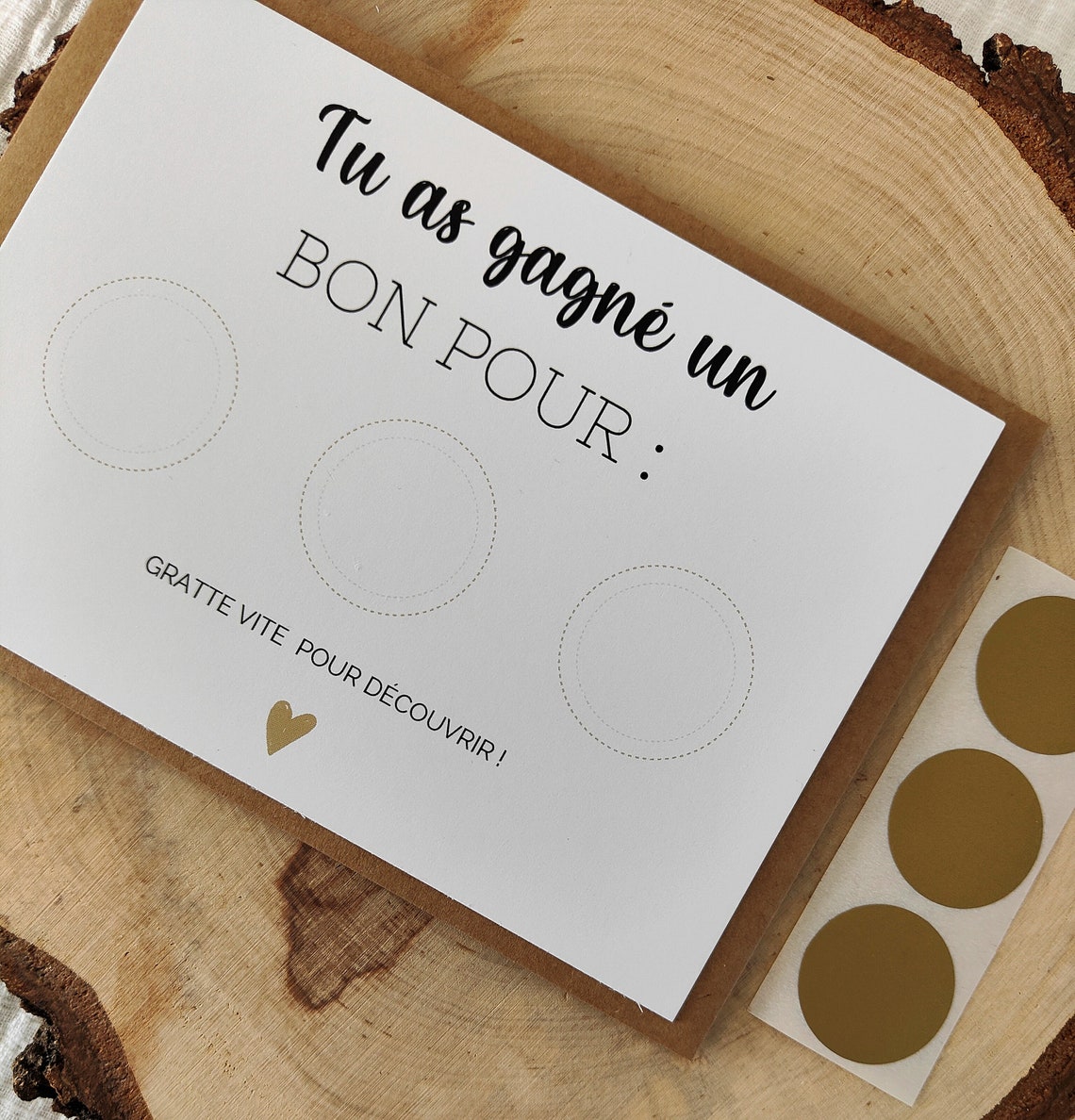 Bon cadeau personnalisable carte à gratter Bon pour - Etsy France