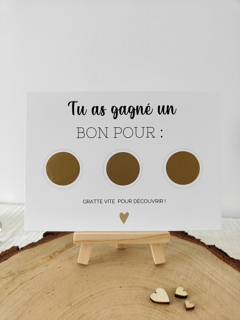 Bon cadeau personnalisable carte à gratter Bon pour - Etsy France