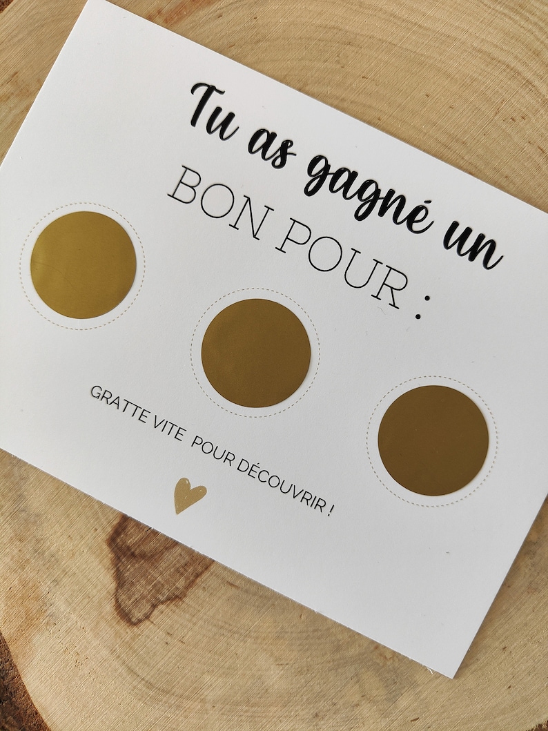 Bon cadeau personnalisable carte à gratter Bon pour - Etsy France