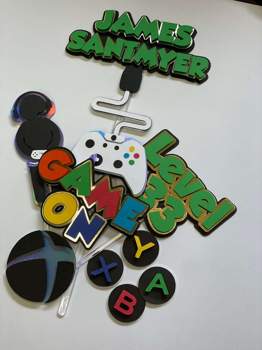 Game Cake Topper/ Video Game Birthday/ Video Game Cake Decor/ Video ...