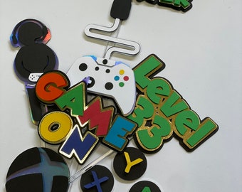 Video Game Cake Topper, Gamer Party, Level up Birthday Decor - Etsy