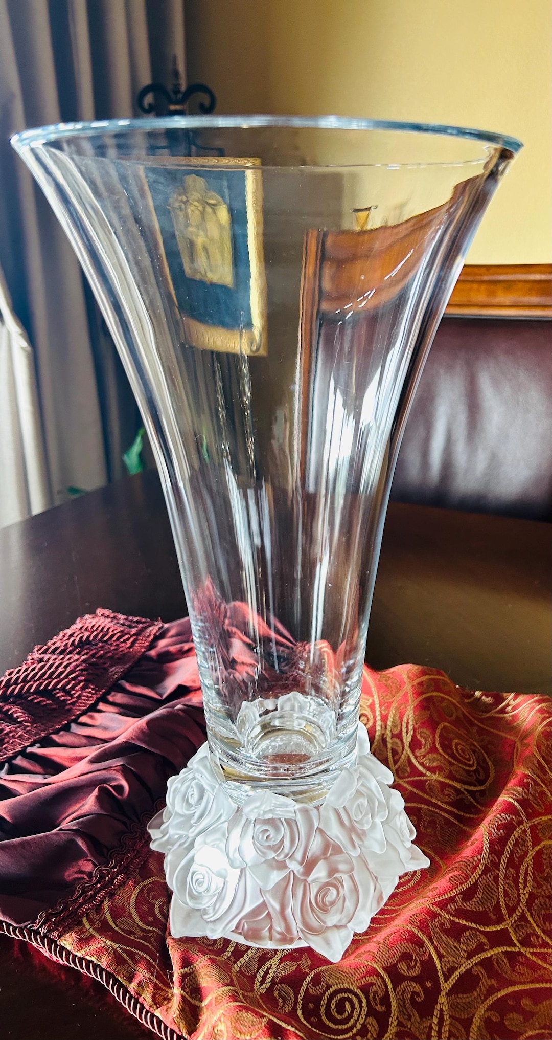 Shannon by Godinger 14” Crystal Rose Vase Made in Czech Republic ...