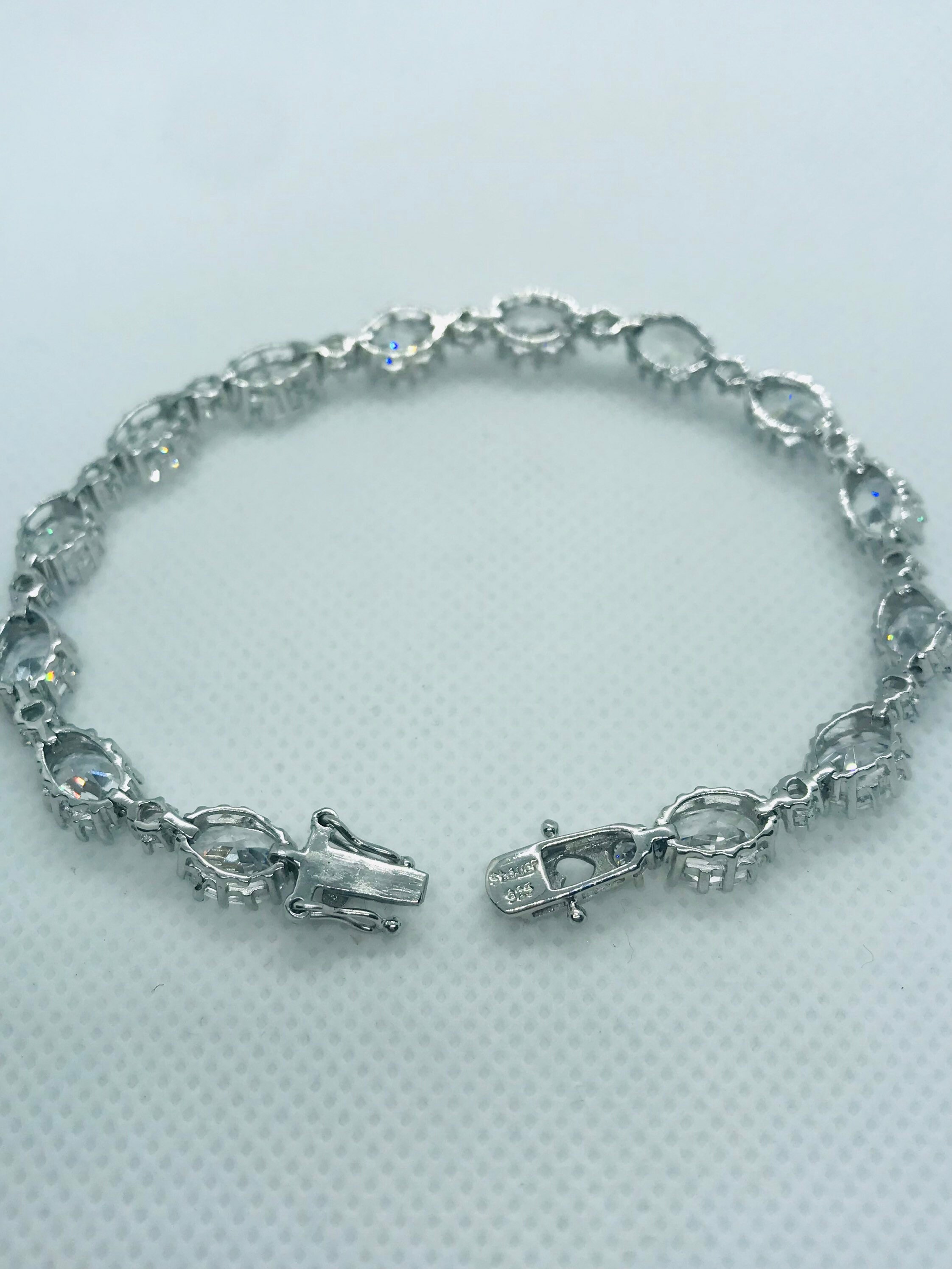 Stauer Diamondaura Rivière Sterling Silver Cubic Zirconia Bracelet, 7.5 ...