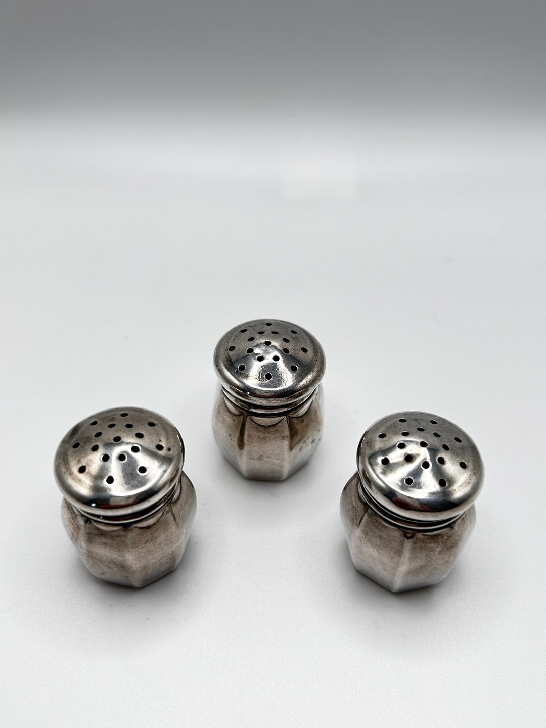 Antique Sterling Silver GHF Three Mini Salt & Pepper Shakers, 1900-1940 ...