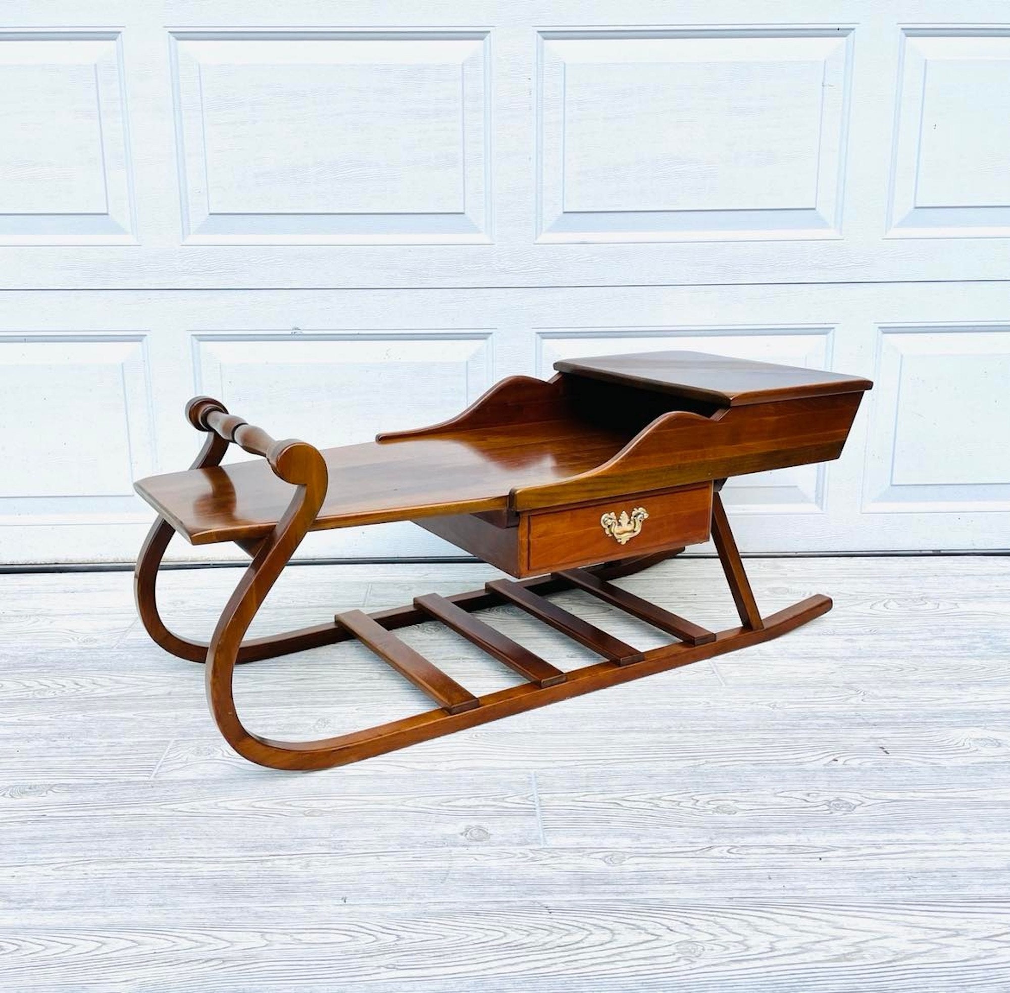 Monitor Furniture Co. Wild Cherry Sleigh Sled Coffee Table - Etsy
