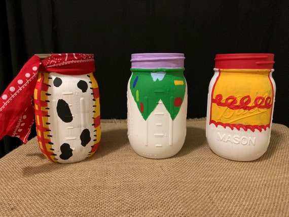 Toy Story Mason Jars set of 3/pixar/disney/buzz | Etsy