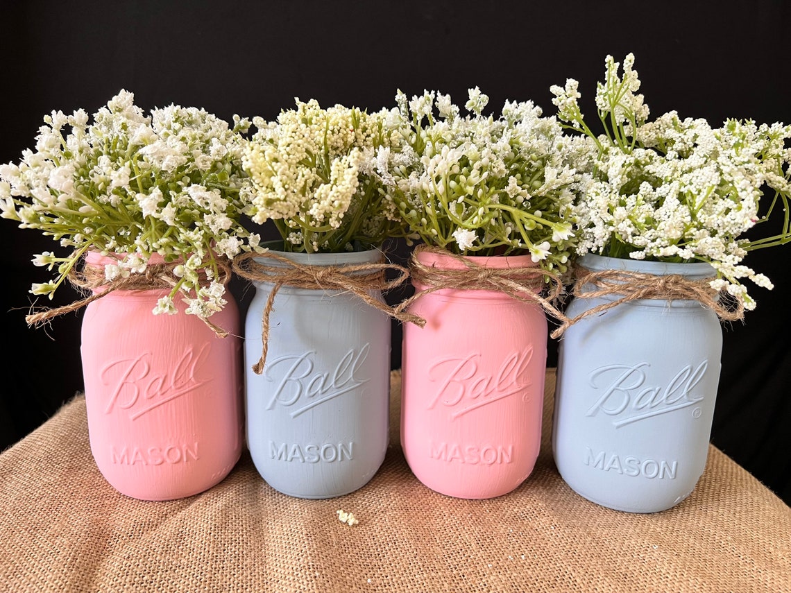 Gender Reveal Mason Jar Set/mason - Etsy