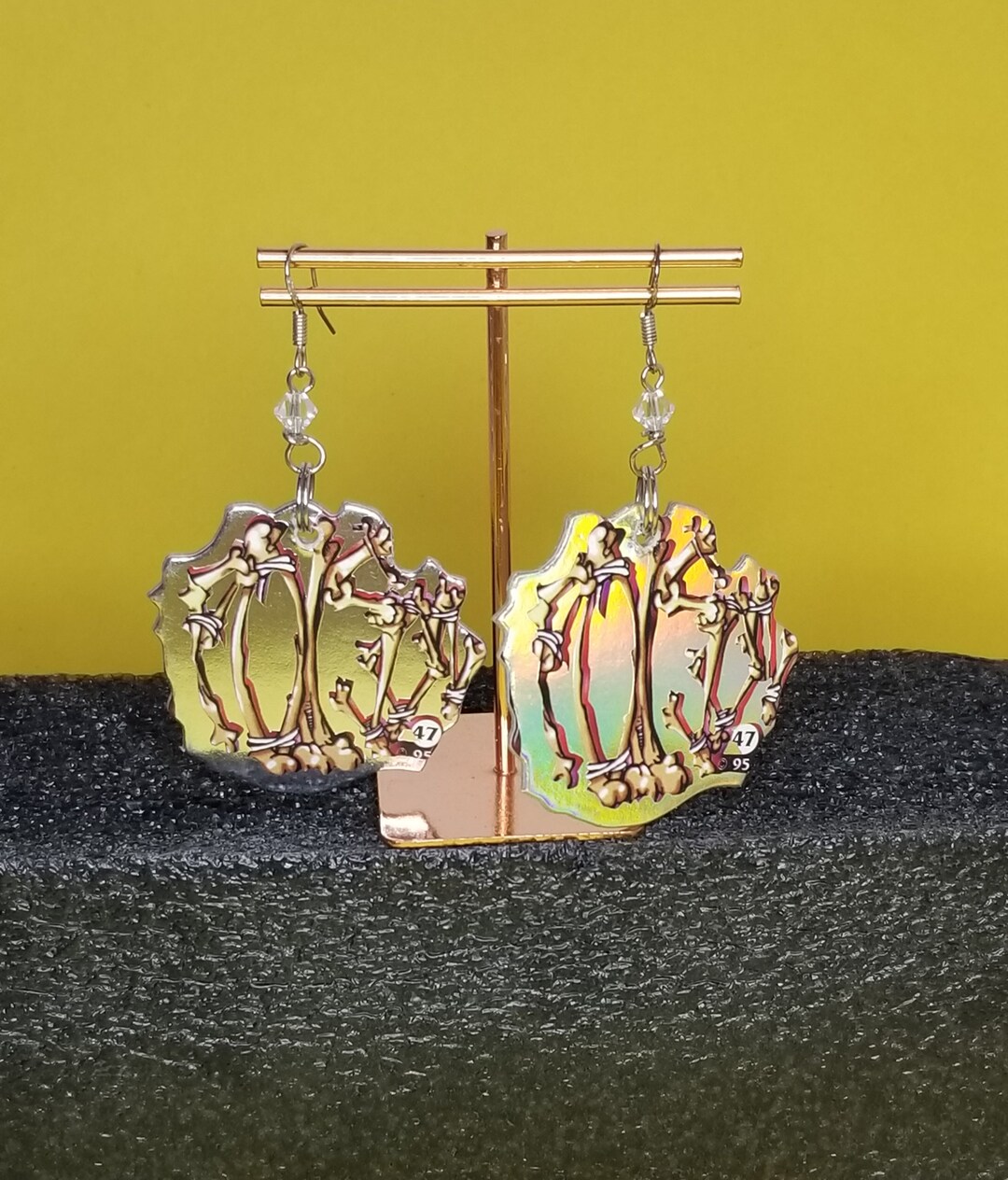 Vintage Die Cut Pog Pogs Bones Sterling Silver With Swarovski Crystal ...