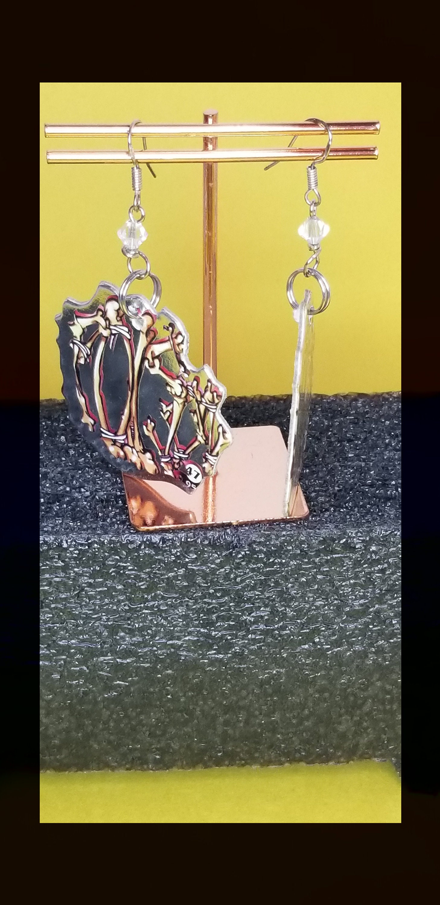 Vintage Die Cut Pog Pogs Bones Sterling Silver With Swarovski Crystal ...