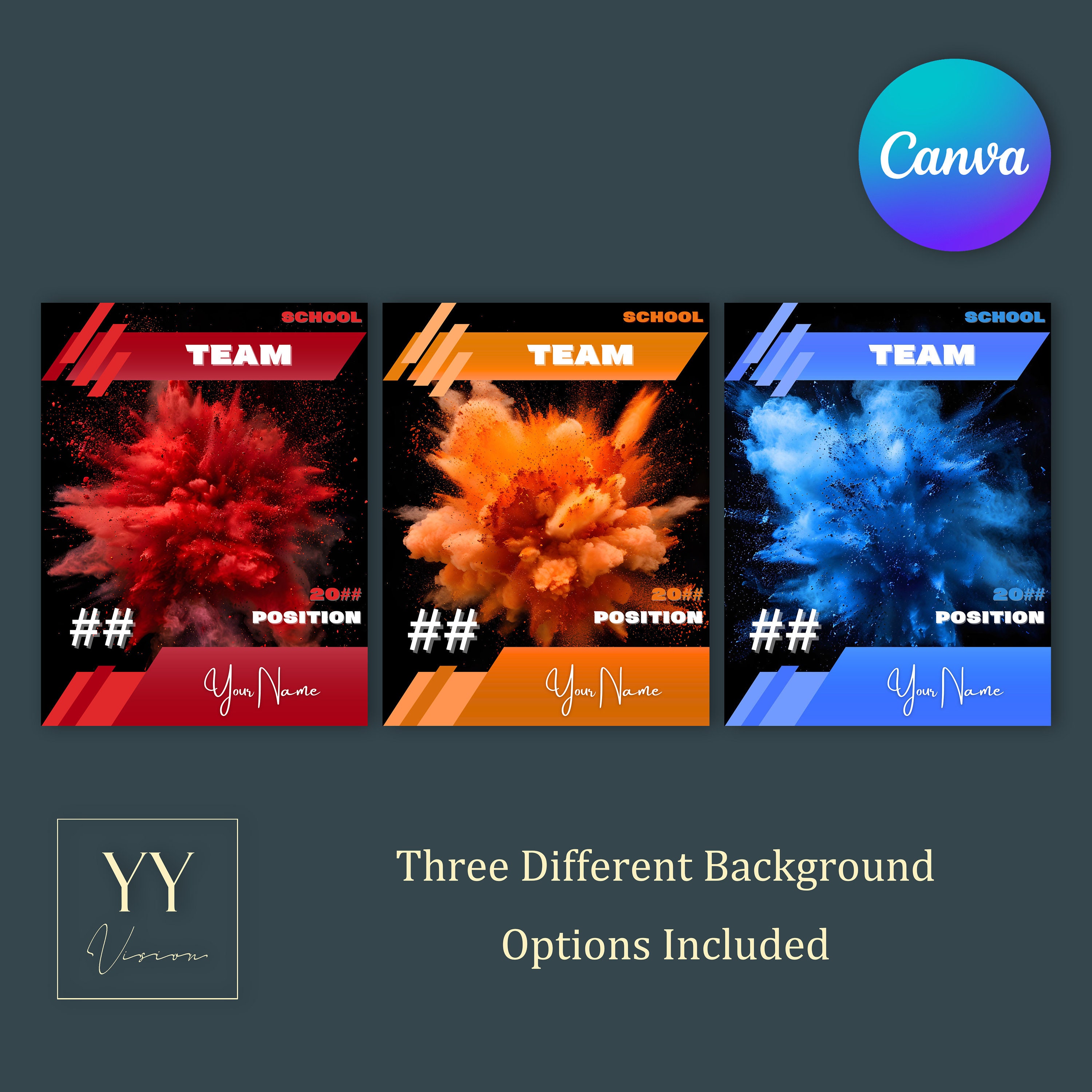 Color Explosion Canva Template With Tutorial for Sports Posters ...