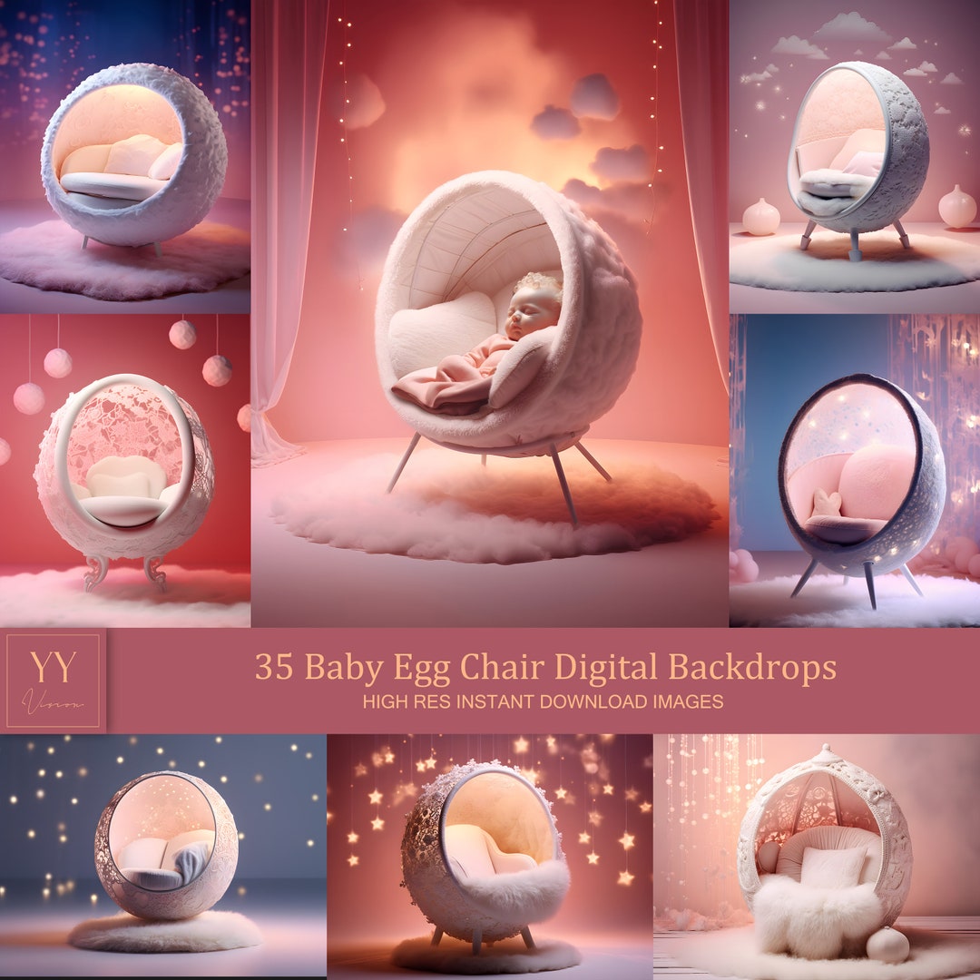 35 Baby Egg Chair Digital Backdrops Sets Newborn Maternity Photography ...