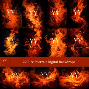 22 Fire Portrait Background Digital Backdrops Sets for Sports School ...