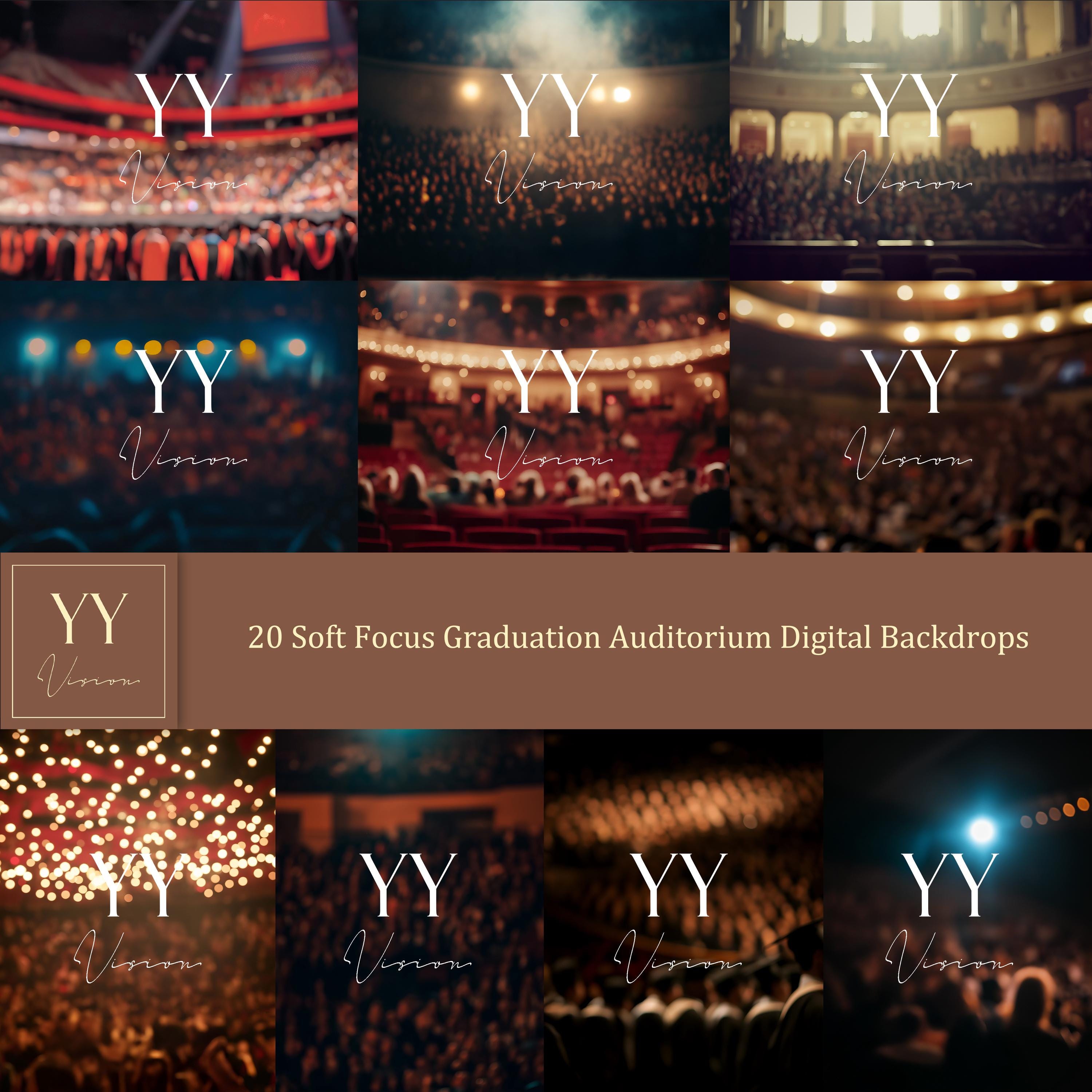 20 Soft Focus Graduation Auditorium Digital Backdrops Sets for ...