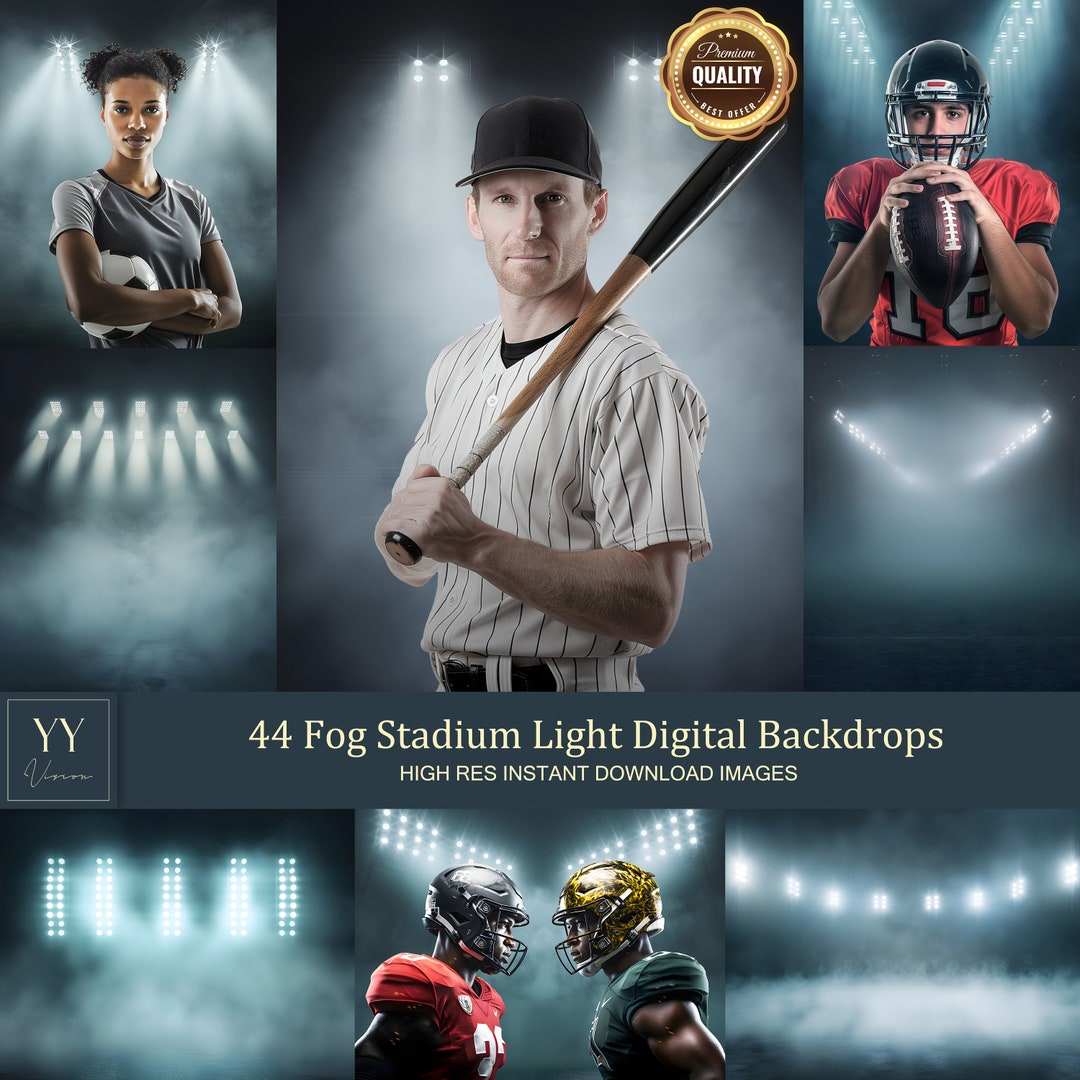 44 Fog Light Stadium Digital Backdrops Sets for Sports School ...