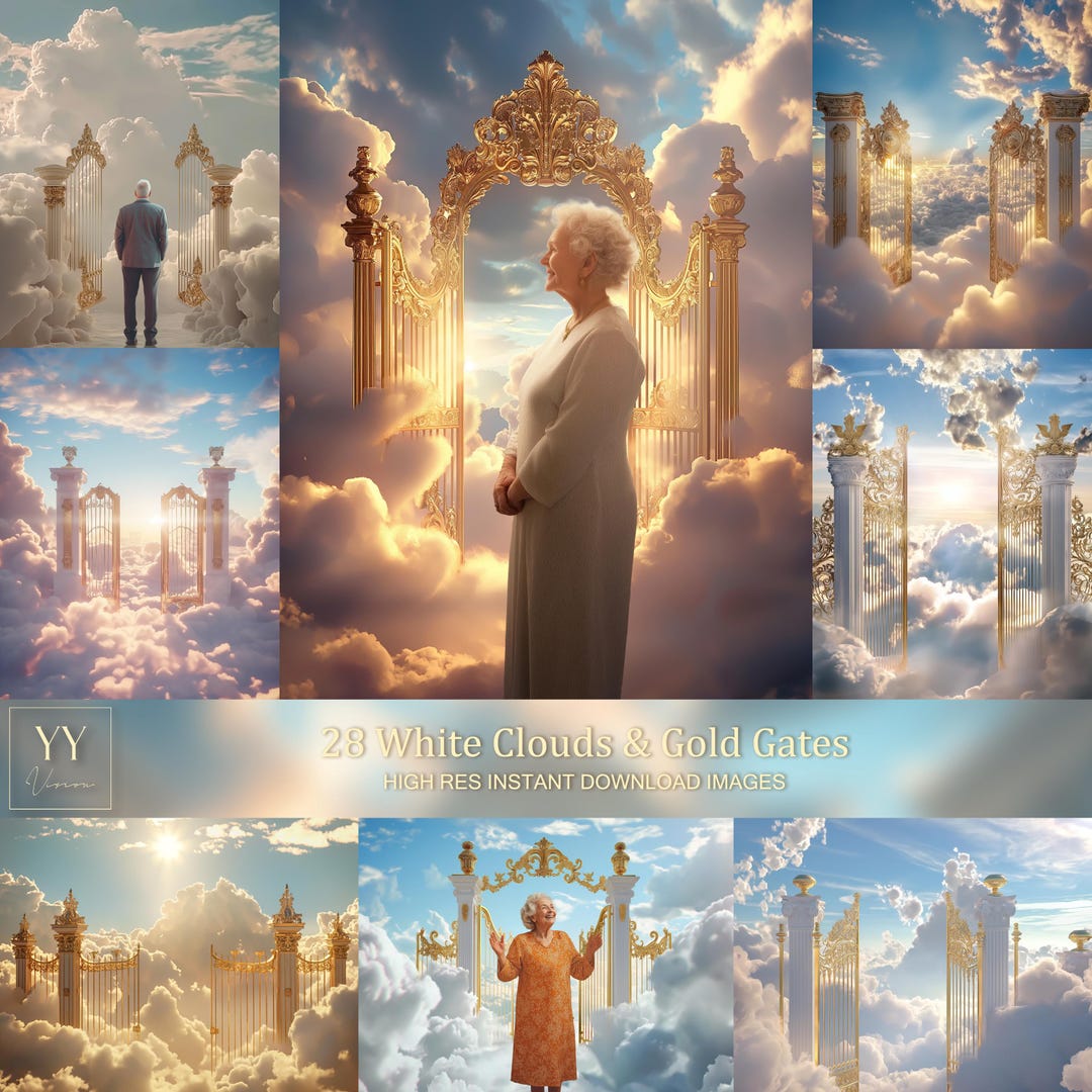 28 White Clouds & Golden Gate Digital Backdrops Sets for in Loving ...