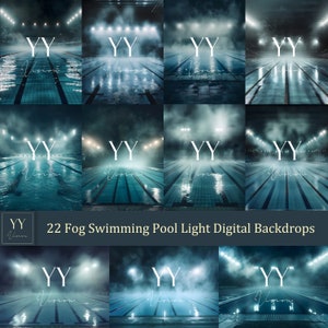 22 Swimming Pool Digital Backdrops Sets for Sports School Photography ...