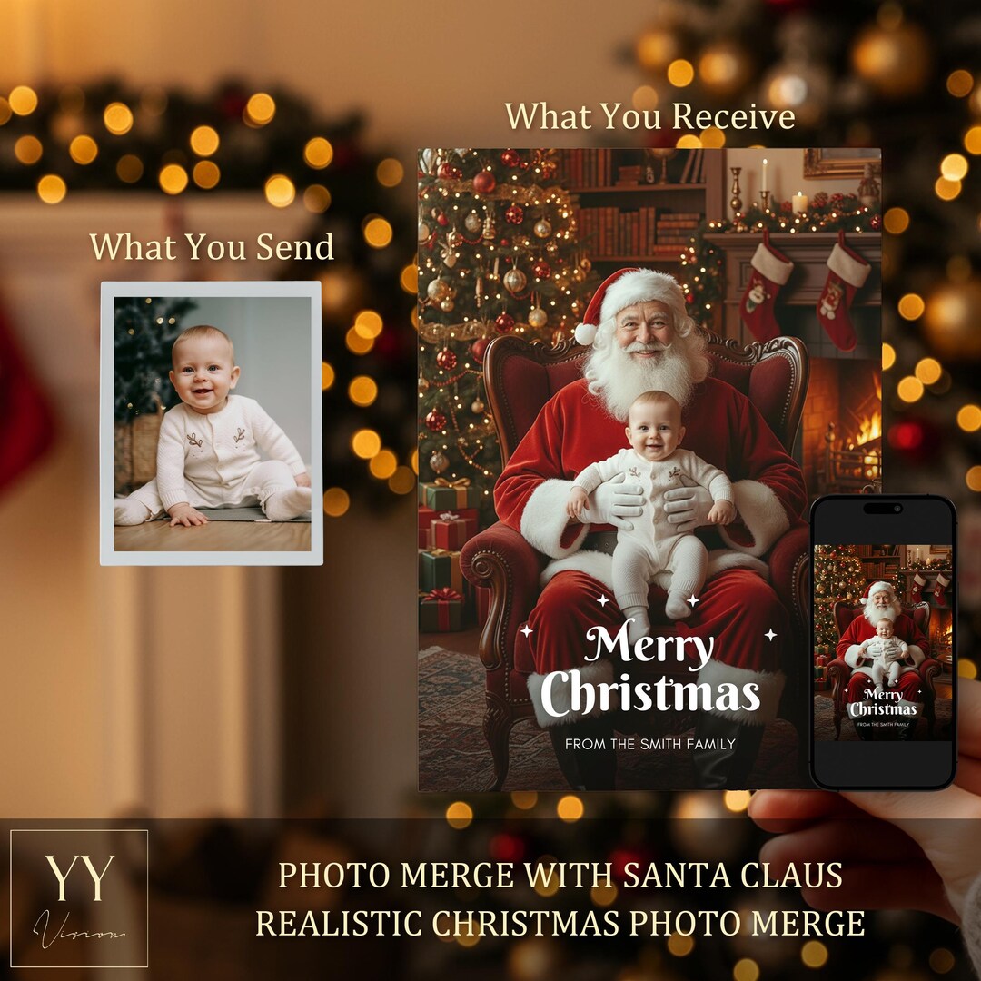 Custom Christmas Portrait | Personalized Holiday Photo | Digital ...