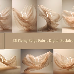 35 Beige Flying Silk Fabric Digital Backdrops Sets for Maternity ...