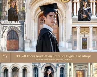 30 Graduation Garden Digital Backdrops Sets for High School College ...