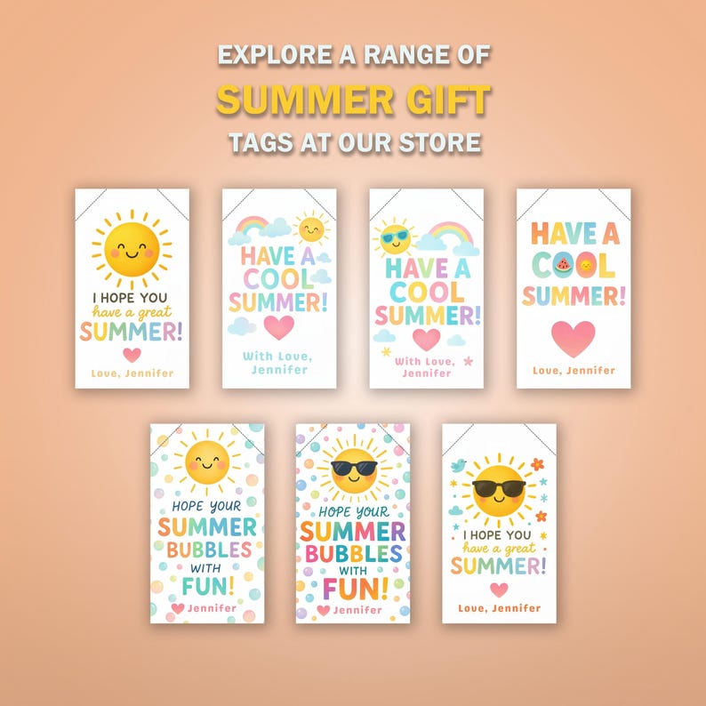 Summer Gift Tag PNG, Have a Cool Summer Printable, Rainbow Sunshine End ...