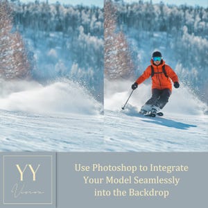 20 Ski Mountain Digital Backdrops Sets for Sports School Winter ...