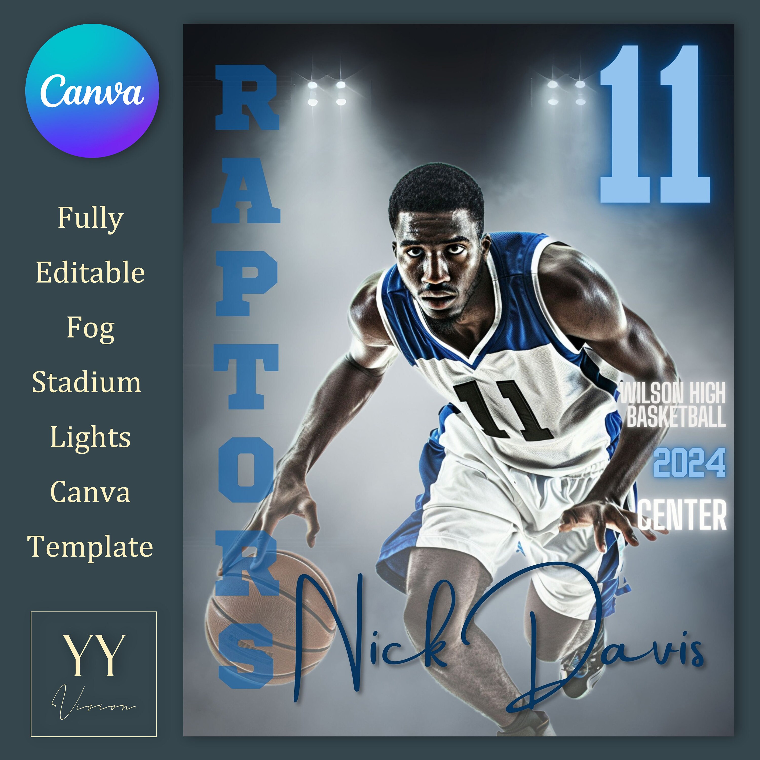 Fog Stadium Canva Template With Tutorial for Sports Posters Portraits ...
