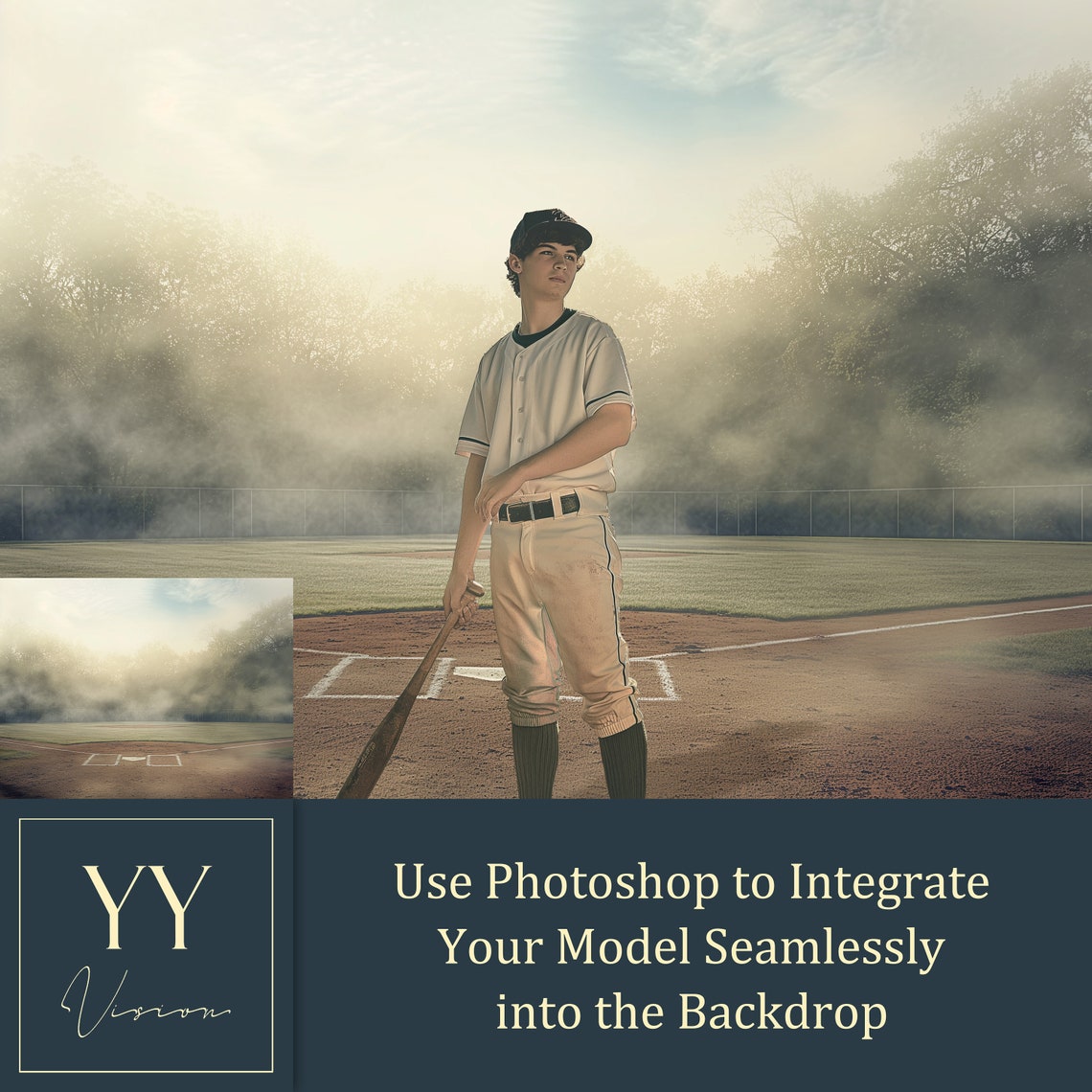 33 Morning Baseball Field Digital Backdrops Sets for Sports School ...
