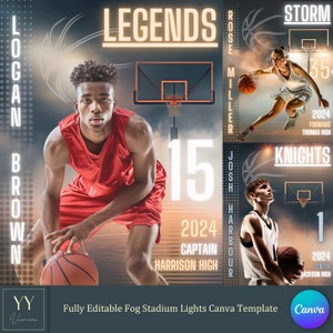 Basketball Canva Template With Tutorial for Sports Posters Portraits ...