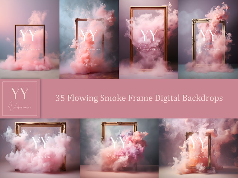 35 Flowing Smoke Frame Digital Backdrops Sets Maternity Photography ...