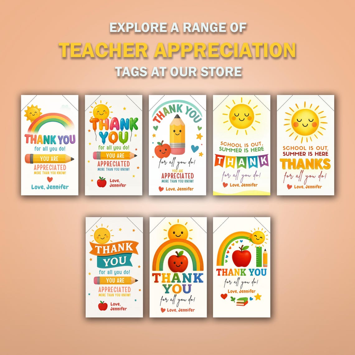 Editable Teacher Appreciation Week Gift Tag | Thank You Tag Printable ...