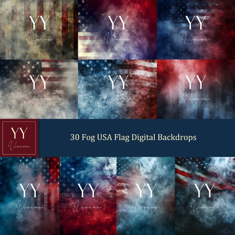 30 USA Flag Digital Backdrops Sets for Sports School Holiday ...