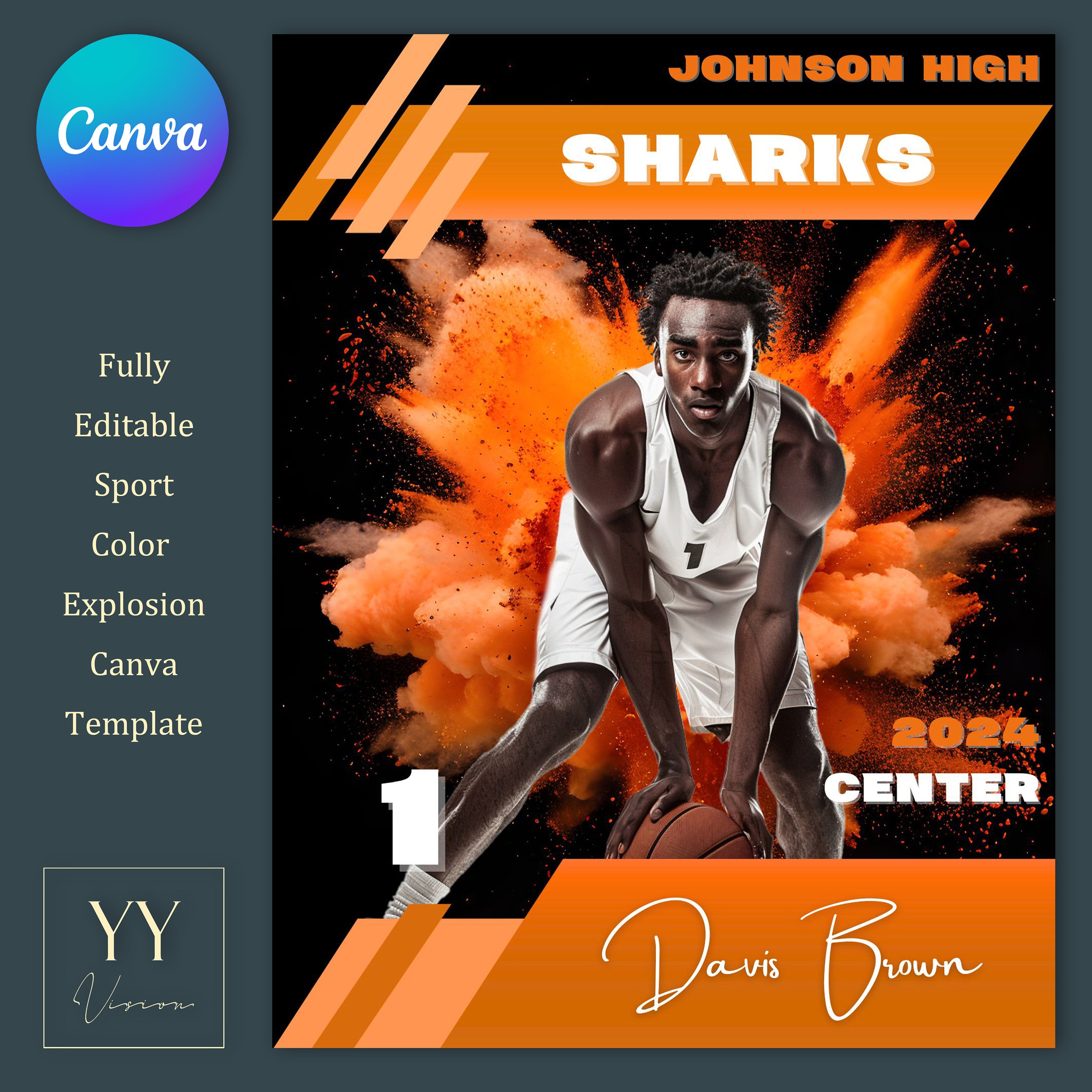 Color Explosion Canva Template With Tutorial for Sports Posters ...